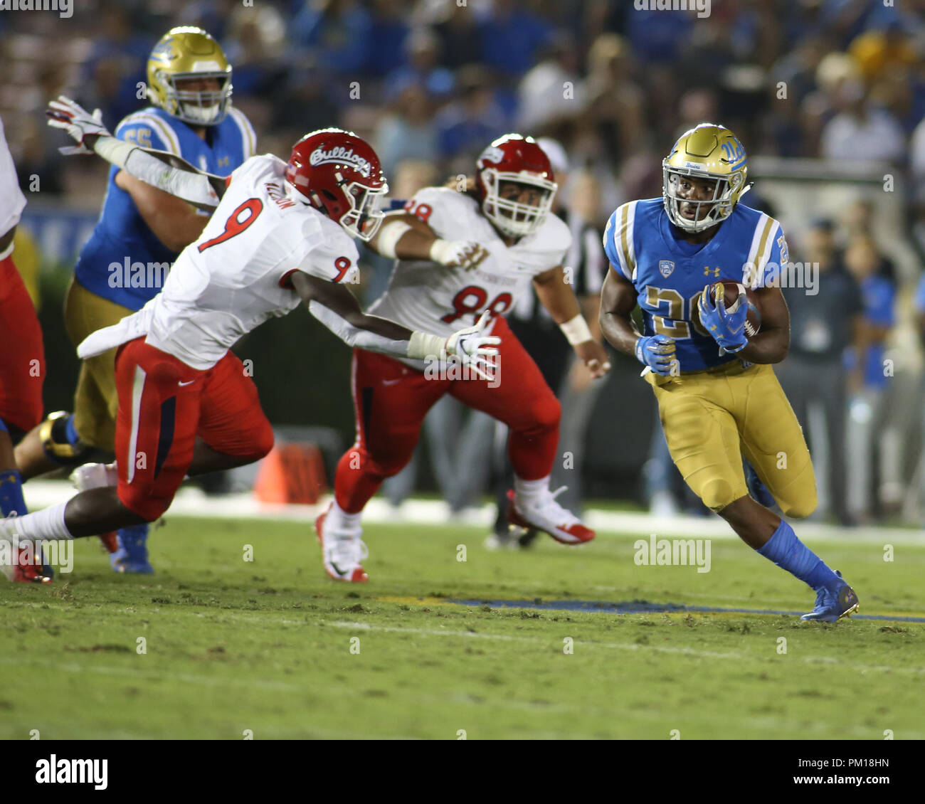 Pasadena CA. 15th Sep, 2018. UCLA Bruins running back Martell Irby (26 ...