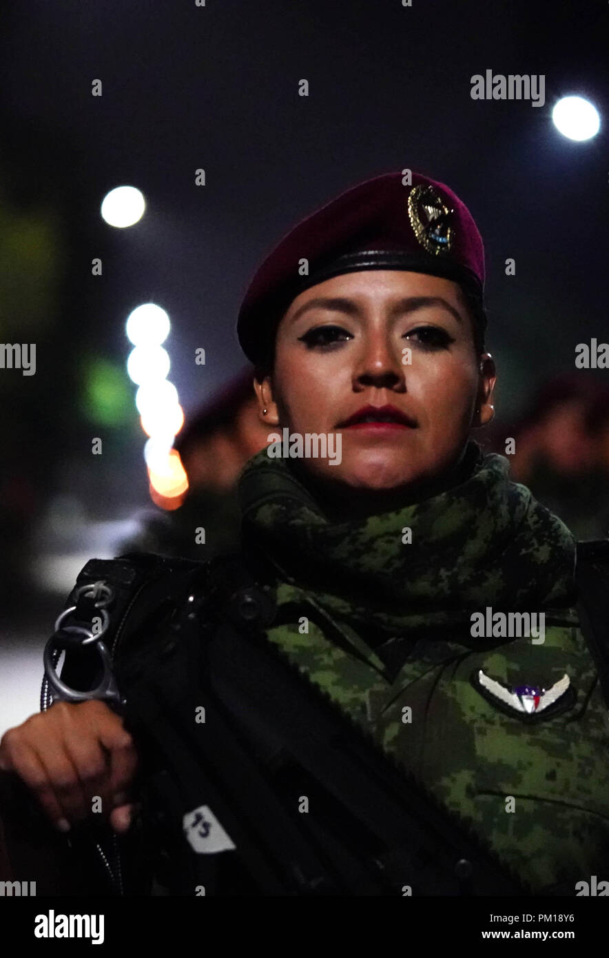 Mexico City, Mexico. 16th Sep, 2018. Members of the Mexican Armed ...