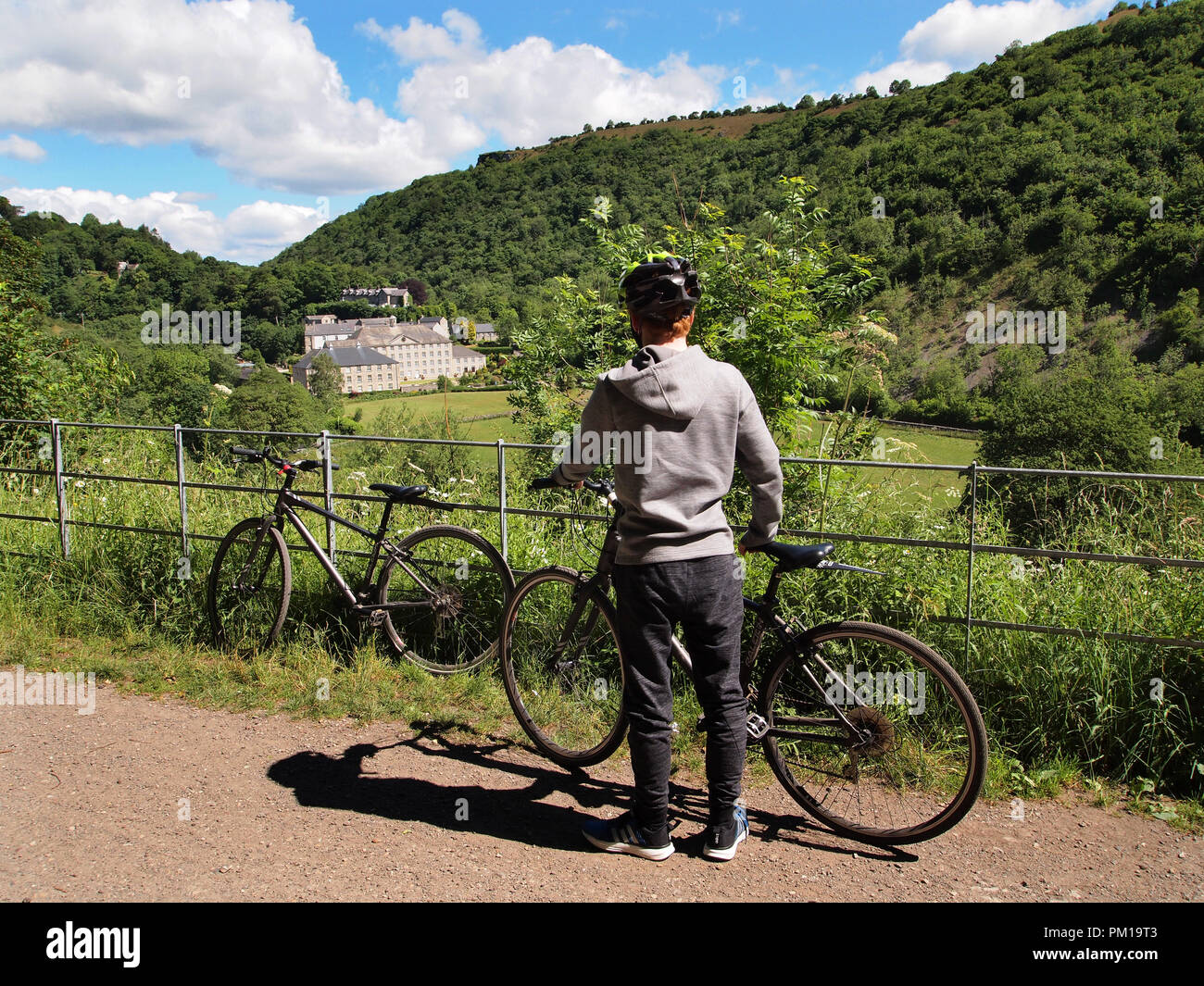 Cyclists on the Monsal trail, a cycle route on an old disused railway ...
