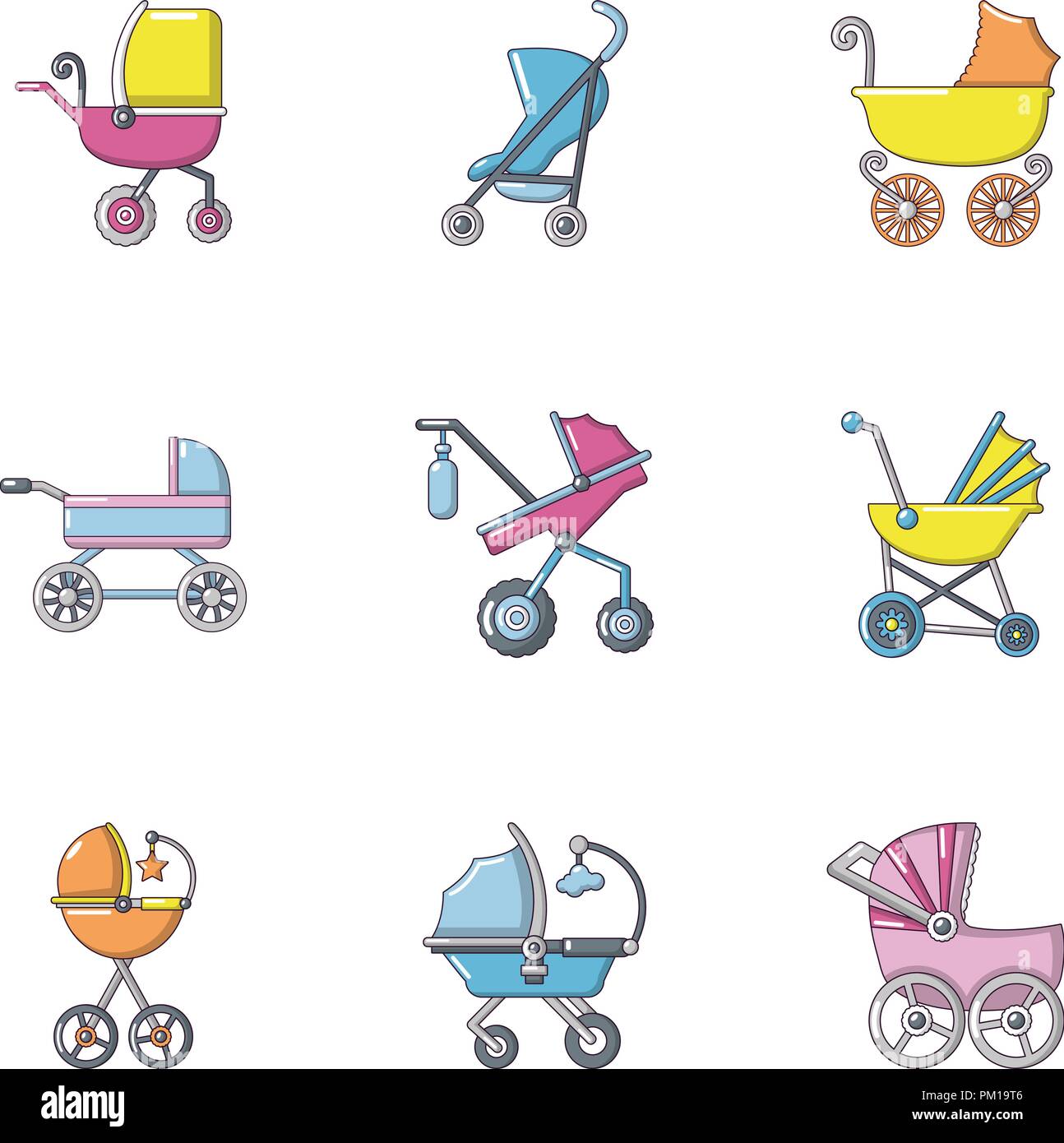 Cradle icons set, cartoon style Stock Vector Image & Art - Alamy