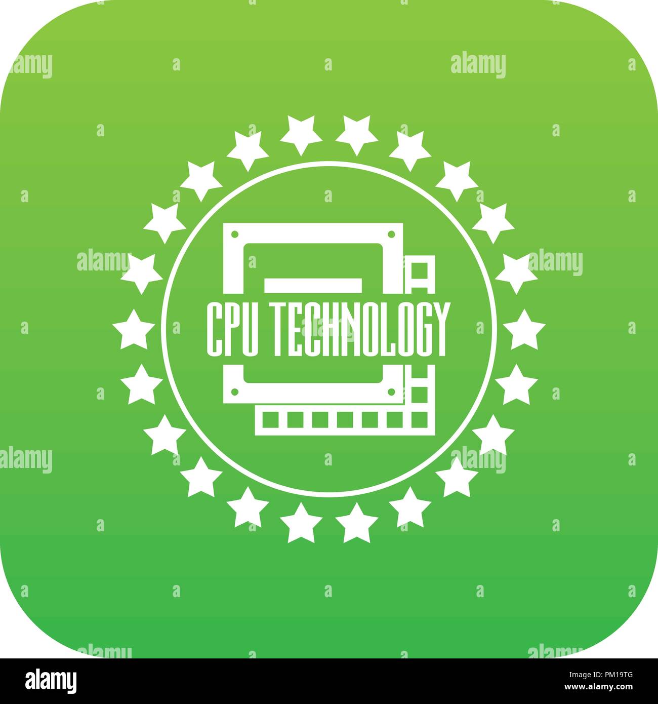 Cpu technology icon green vector Stock Vector Image & Art - Alamy