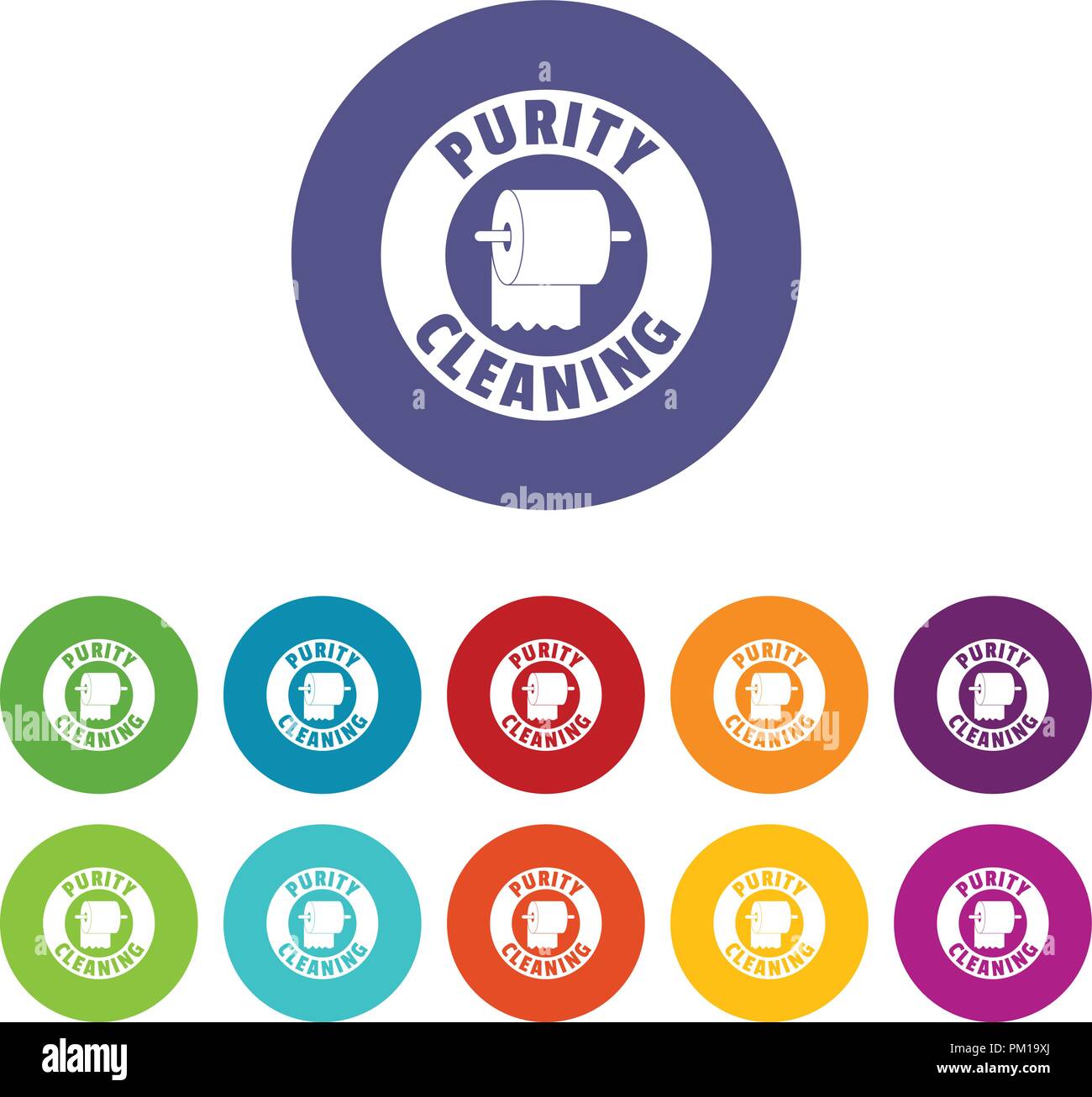 Cleaning toilet icons set vector color Stock Vector Image & Art - Alamy