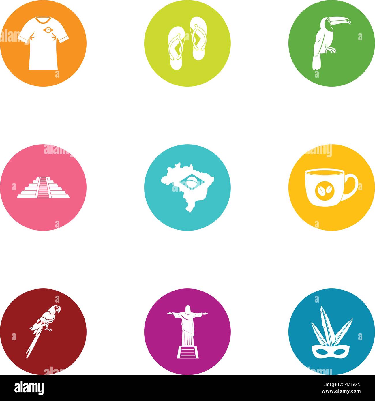 Spirit icons set, flat style Stock Vector Image & Art - Alamy