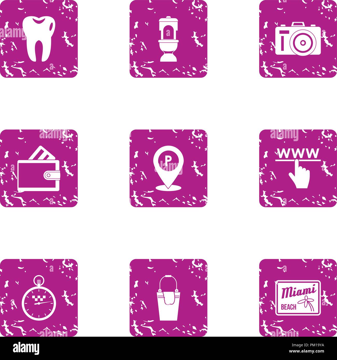 Online interactive icons set, grunge style Stock Vector Image & Art - Alamy