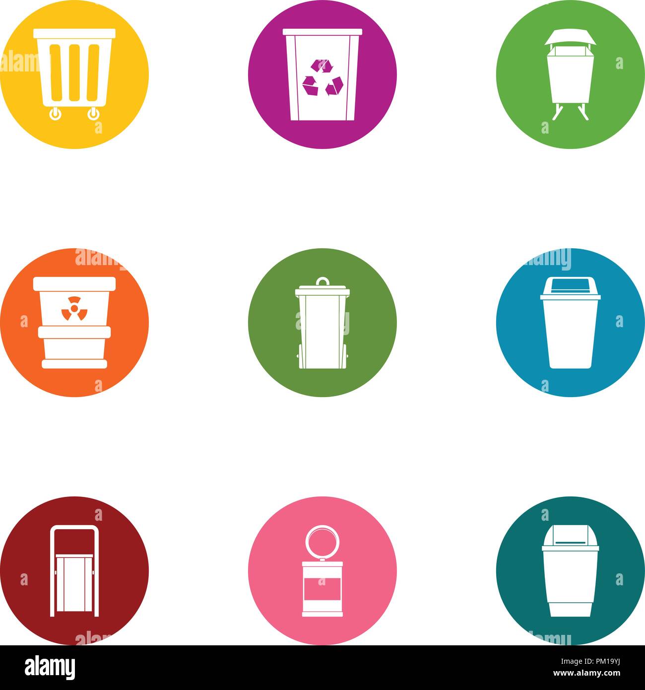 Waste matter icons set, flat style Stock Vector Image & Art - Alamy