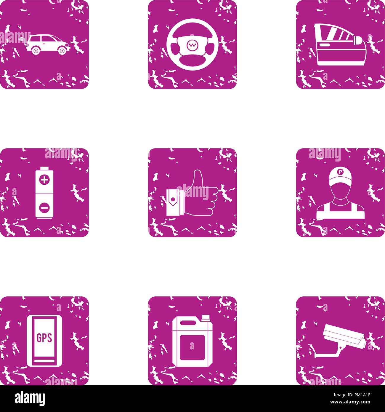 Car analysis icons set, grunge style Stock Vector Image & Art - Alamy