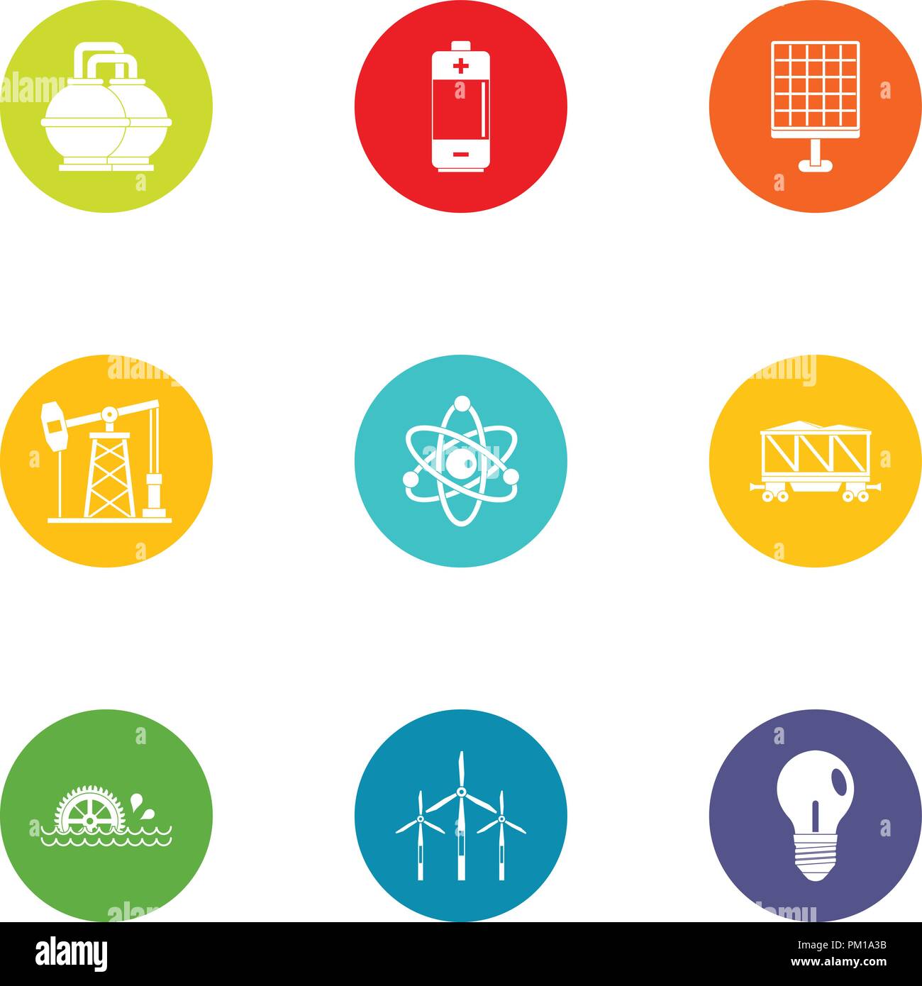 Energy of the past icons set, flat style Stock Vector Image & Art - Alamy