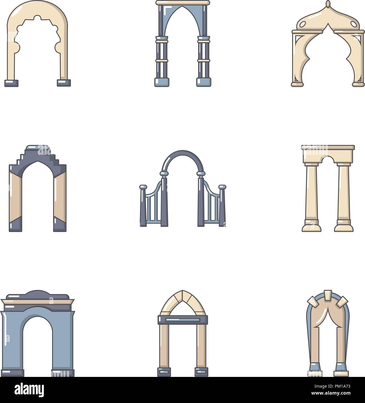 Arch structure icons set, cartoon style Stock Vector Image & Art - Alamy