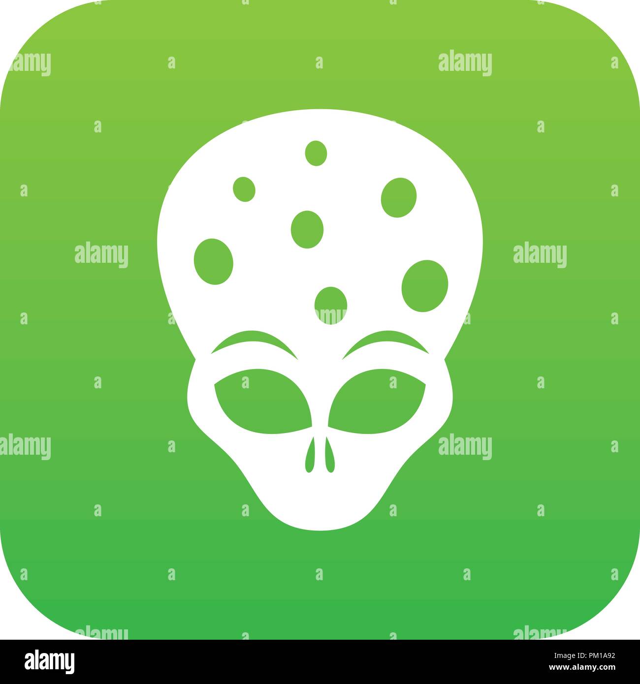Extraterrestrial alien head icon digital green Stock Vector Image & Art ...
