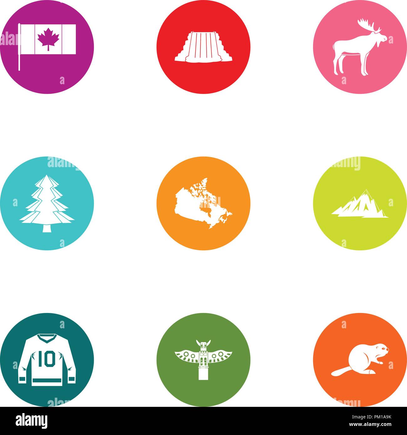 Canadian forest icons set, flat style Stock Vector Image & Art - Alamy
