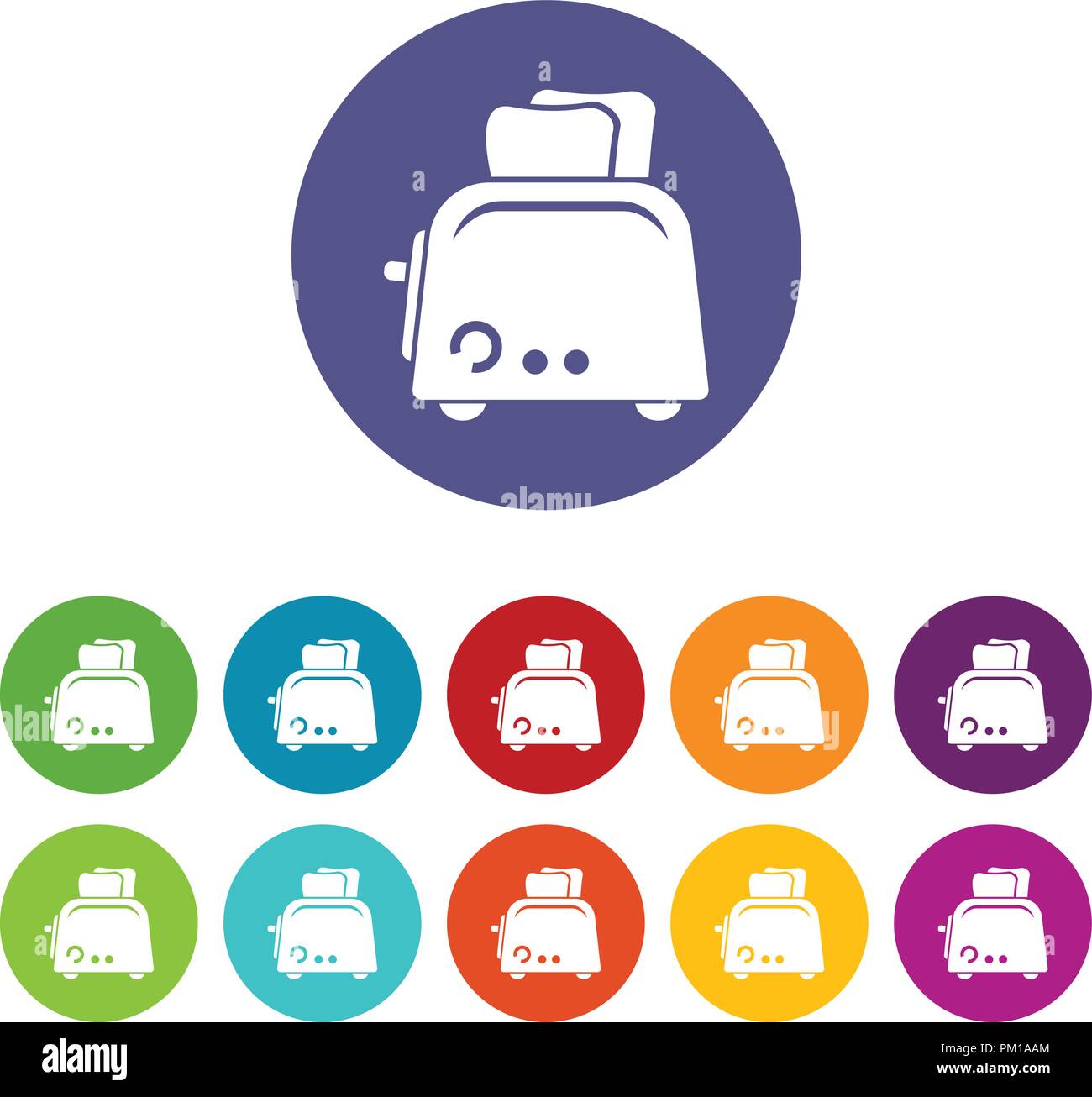 Toaster icons set vector color Stock Vector Image & Art - Alamy