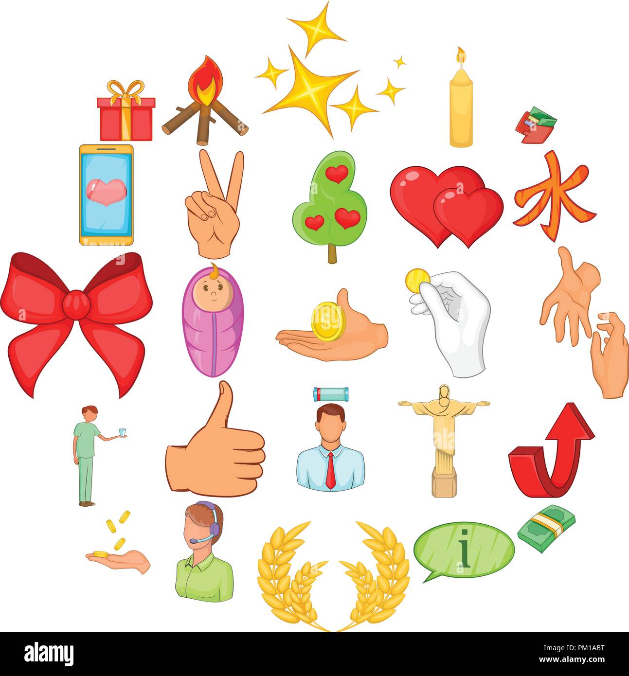 Care help icons set, cartoon style Stock Vector Image & Art - Alamy
