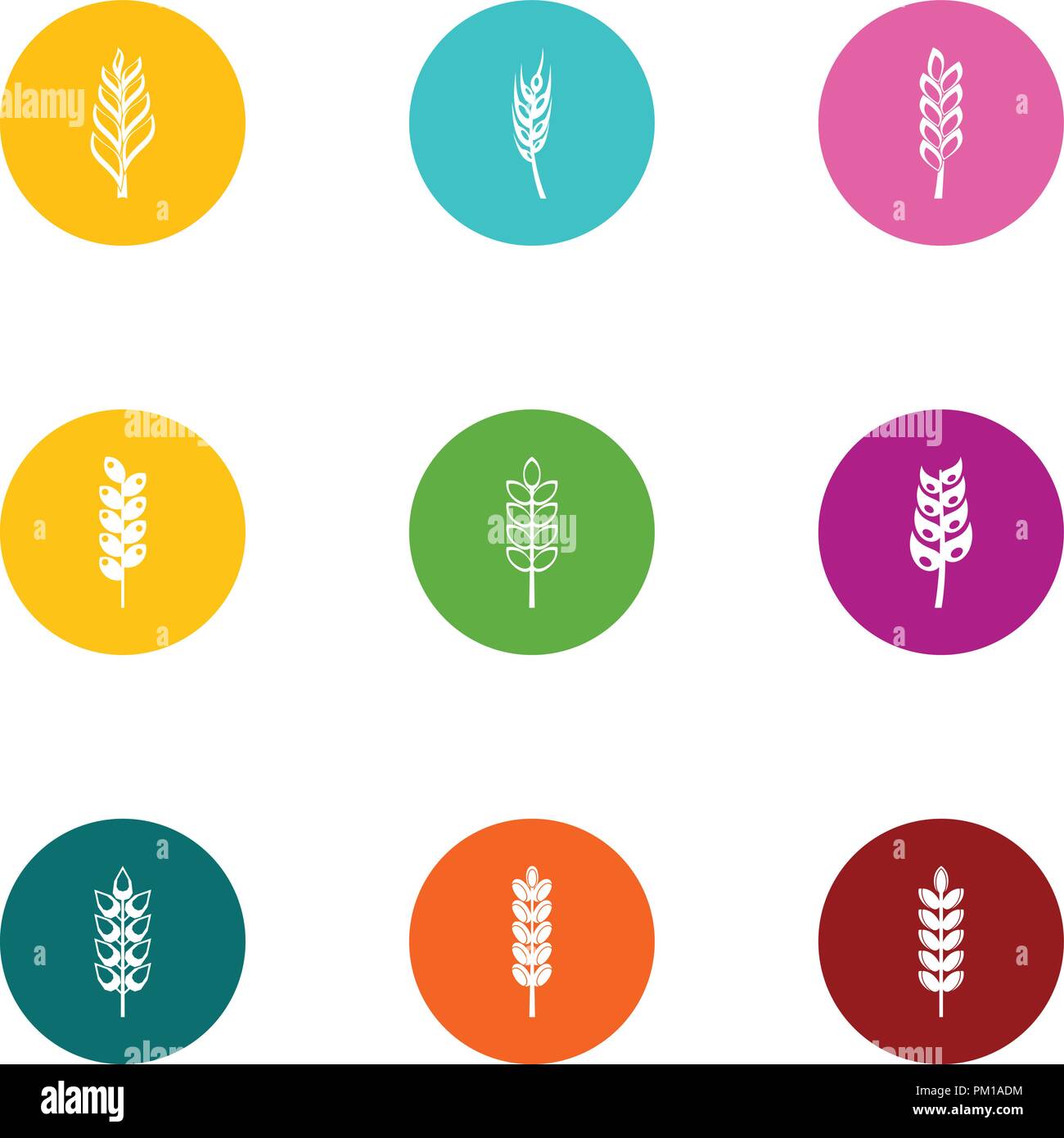 Grow rye icons set, flat style Stock Vector Image & Art - Alamy