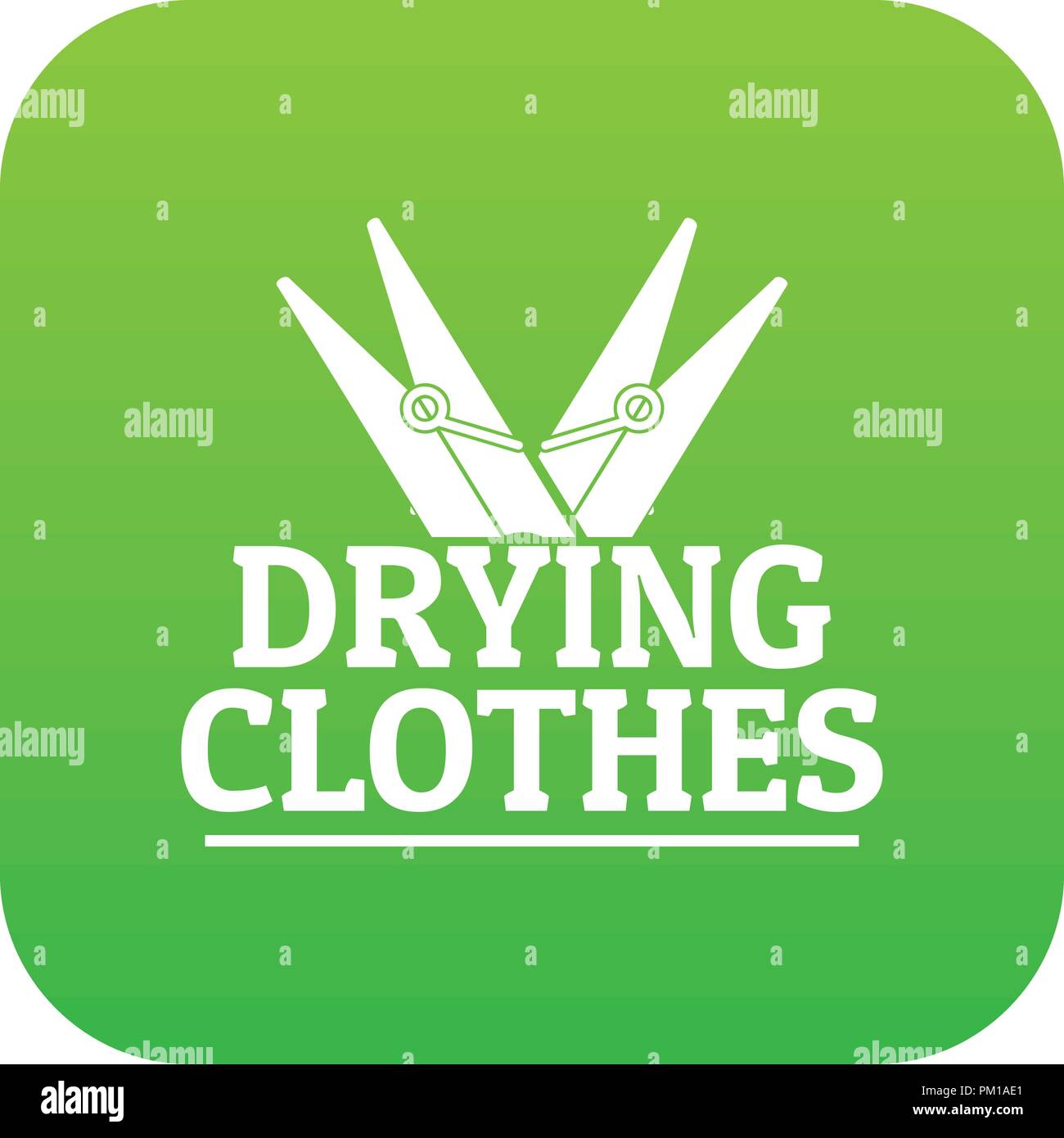 Drying clothes icon green vector Stock Vector Image & Art - Alamy