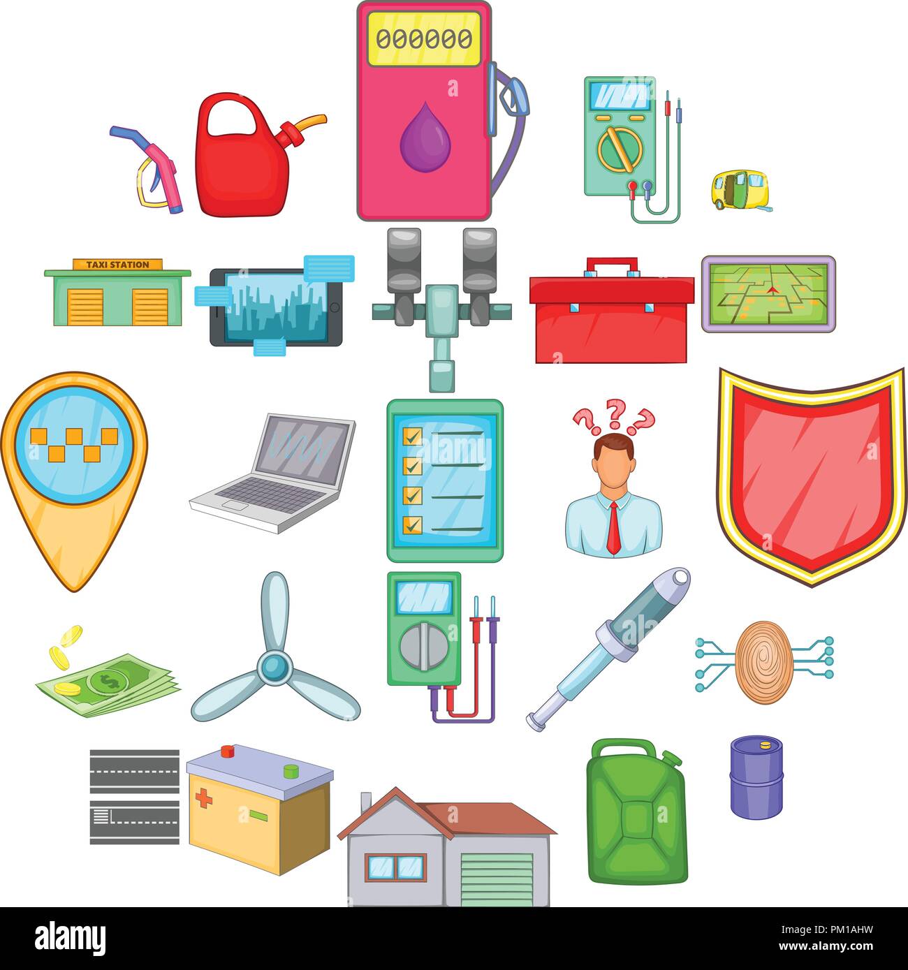 Car correction icons set, cartoon style Stock Vector Image & Art - Alamy