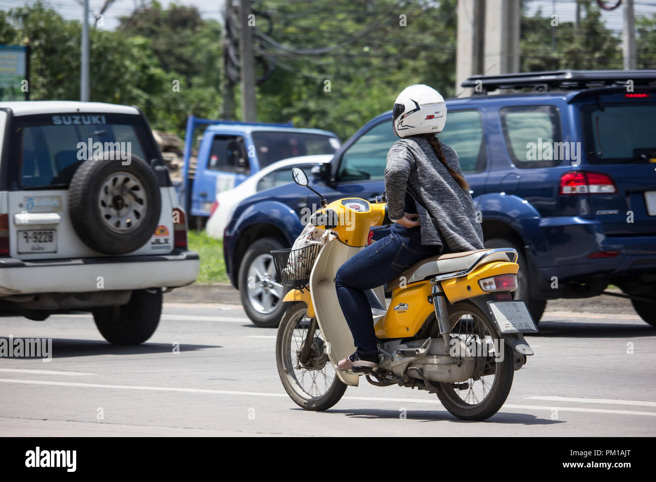 Chiangmai, Thailand - September 11 2018: Private Honda Super Cub ...