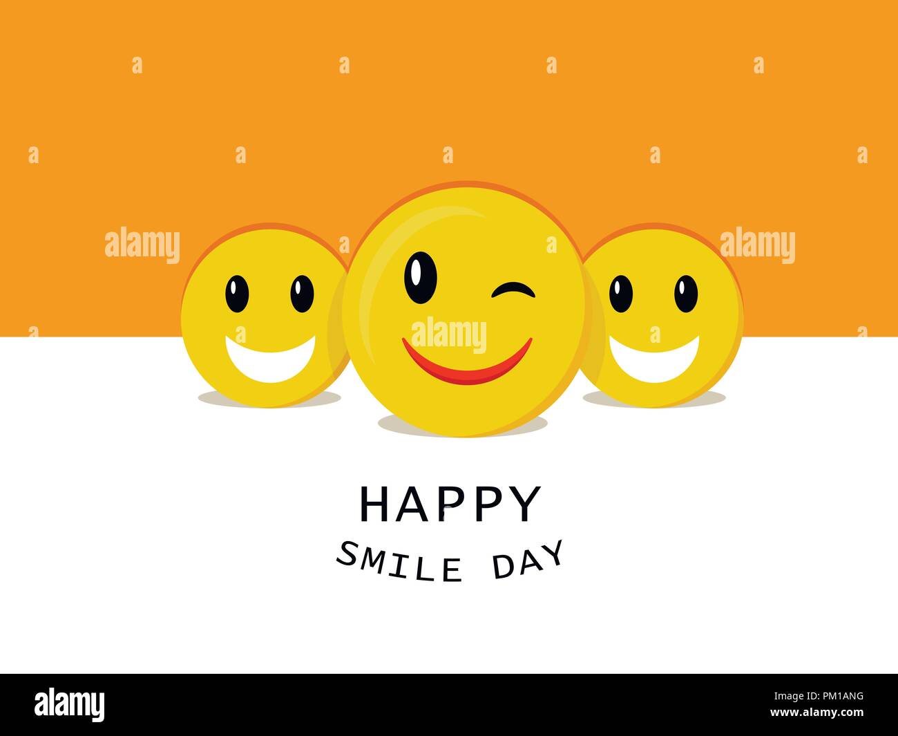 Happy smiley day concept background, flat style Stock Vector Image ...