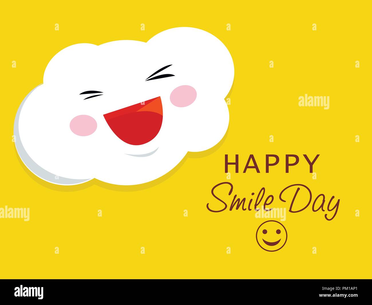 Happy smile day concept background, flat style Stock Vector Image & Art ...