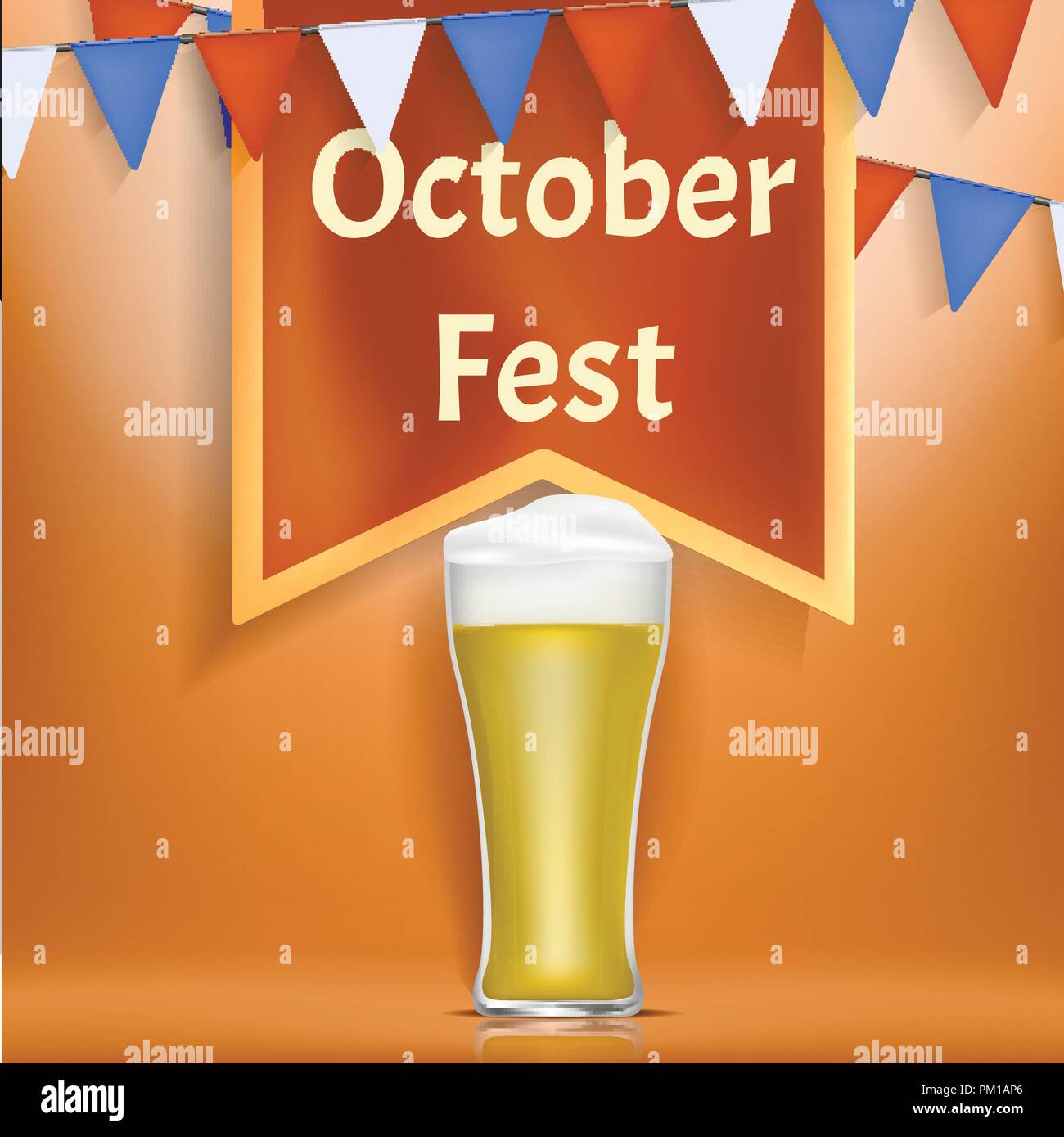 Octoberfest concept banner, realistic style Stock Vector Image & Art ...