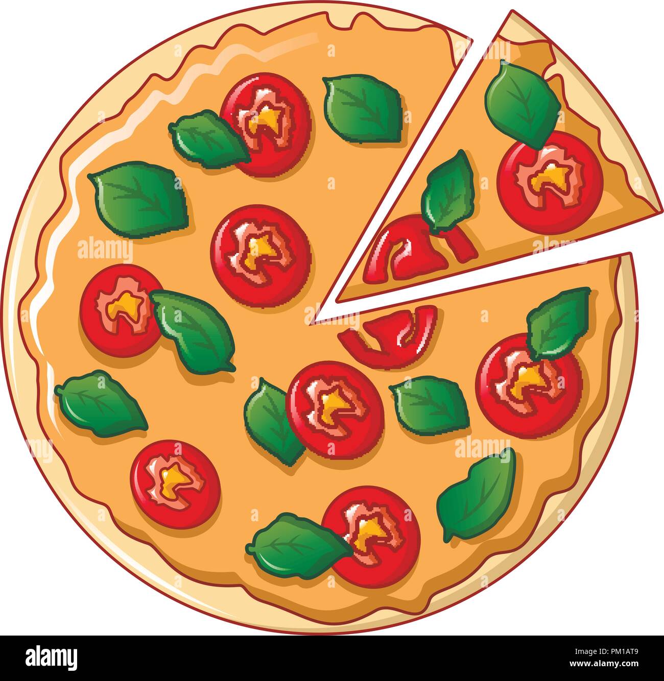 Top view pizza icon, cartoon style Stock Vector Image & Art - Alamy