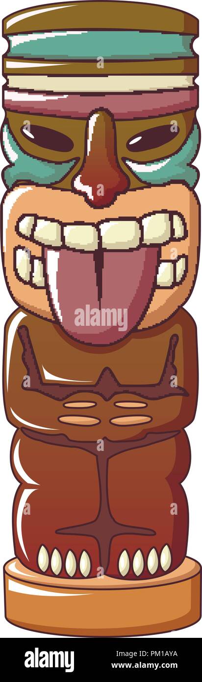 Carved wooden tiki statue Stock Vector Images - Alamy