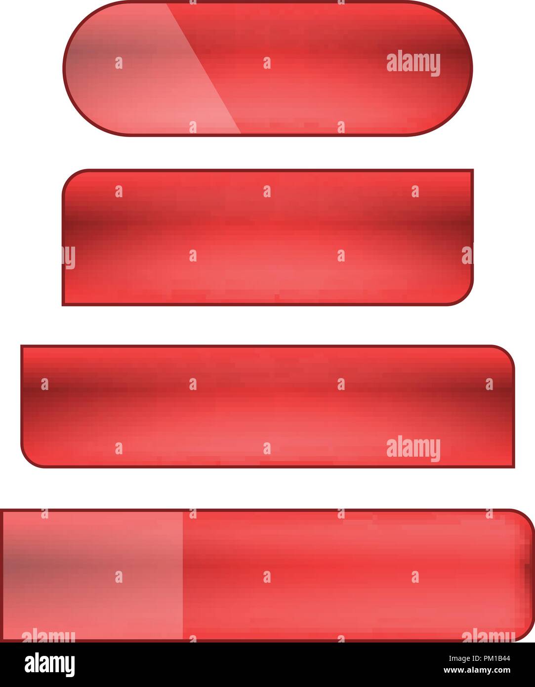 vector web buttons set - red Stock Vector Image & Art - Alamy