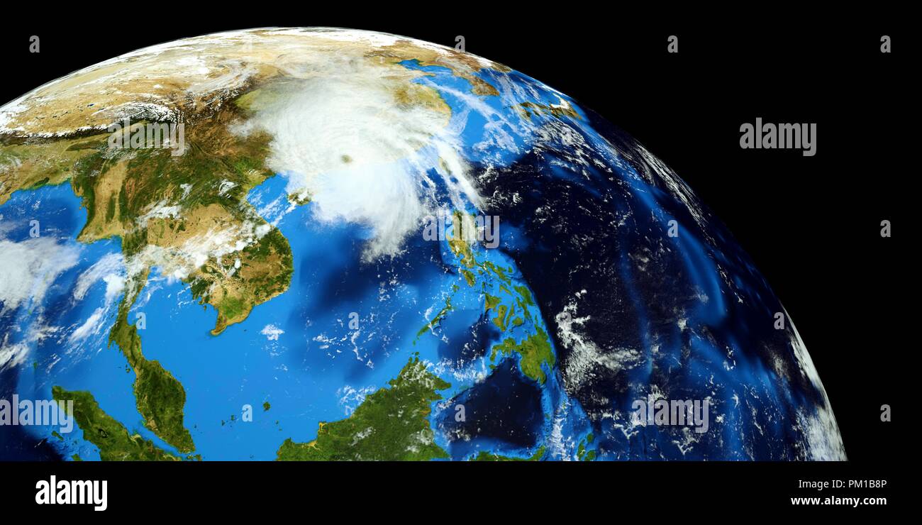 Extremely detailed and realistic high resolution 3D image of a Typhoon ...