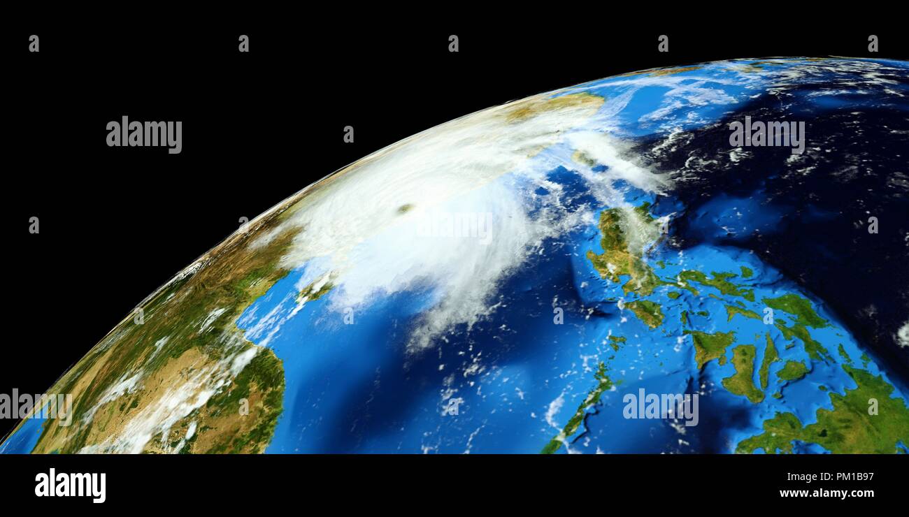 Extremely detailed and realistic high resolution 3D image of a Typhoon ...