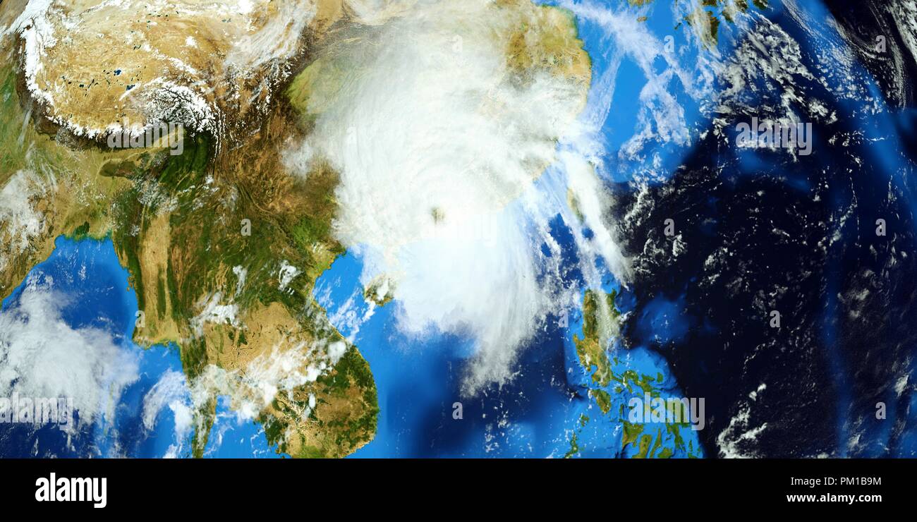 Extremely detailed and realistic high resolution 3D image of a Typhoon ...