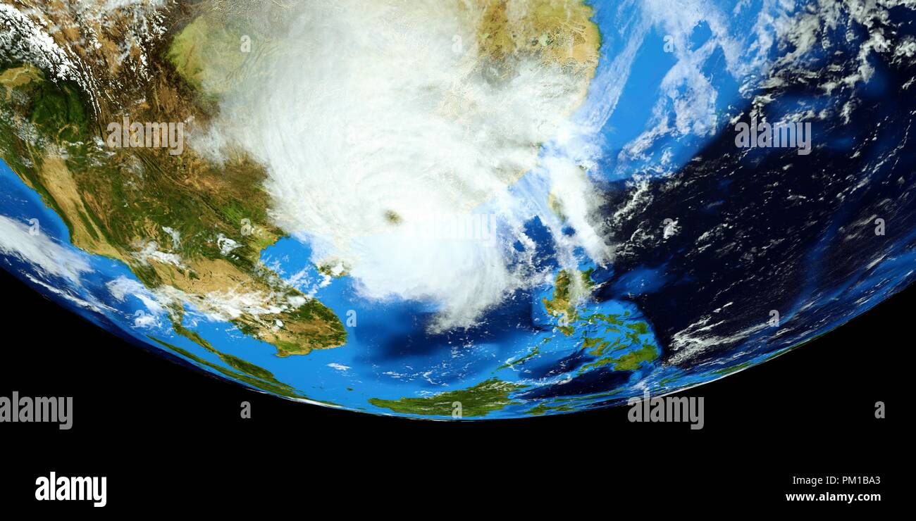 Extremely detailed and realistic high resolution 3D image of a Typhoon ...