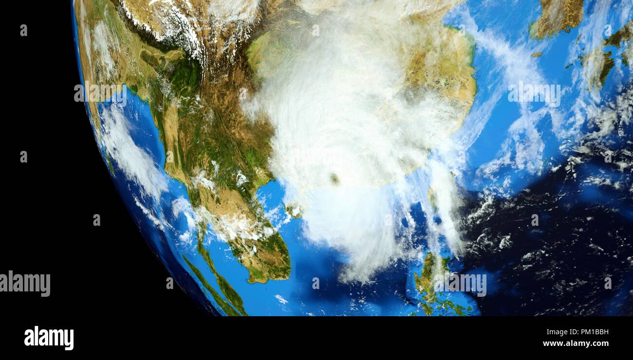 Extremely detailed and realistic high resolution 3D image of a Typhoon ...