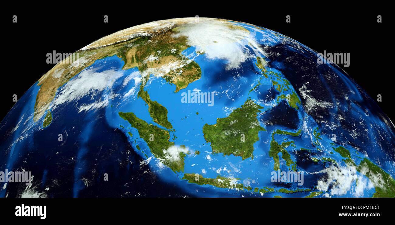 Extremely detailed and realistic high resolution 3D image of a Typhoon ...