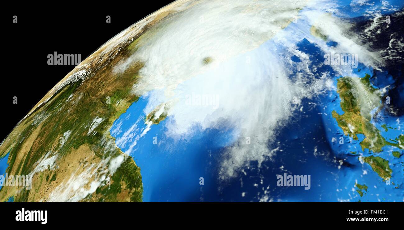 Extremely detailed and realistic high resolution 3D image of a Typhoon ...