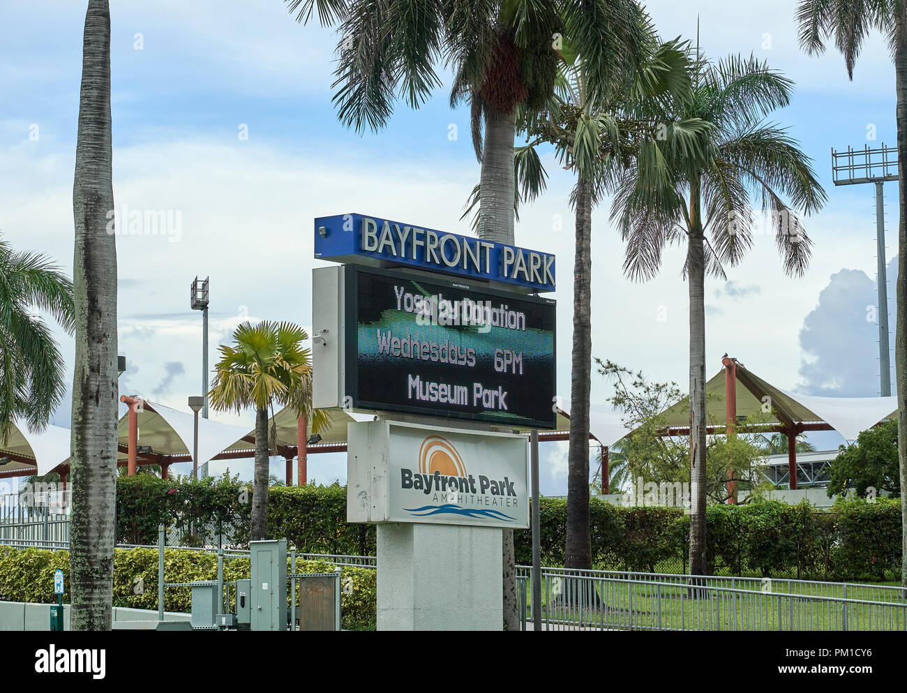 MIAMI, USA - AUGUST 22, 2018: Bayfront Park is a public, urban park in ...