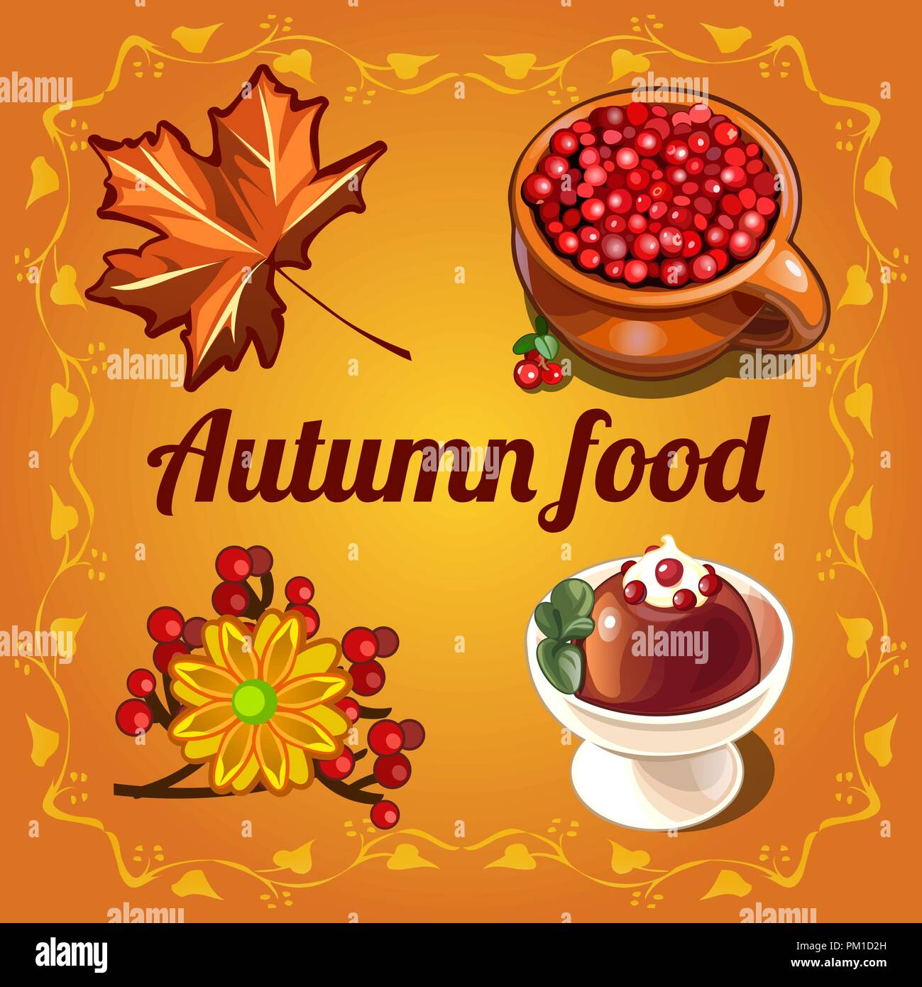 Lingonberry pudding Stock Vector Images - Alamy