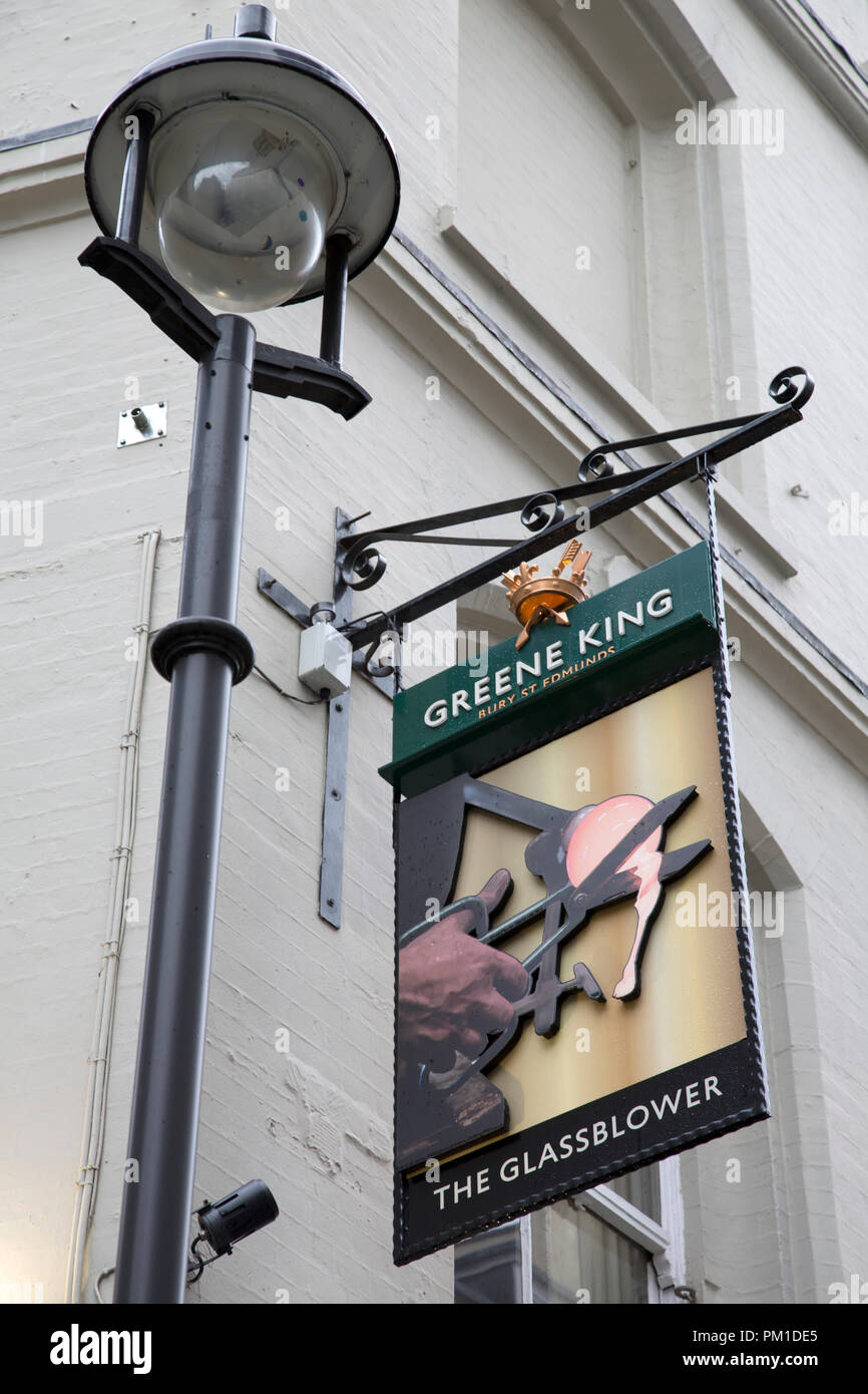 Glassblower Pub Sign; London; England; UK Stock Photo - Alamy