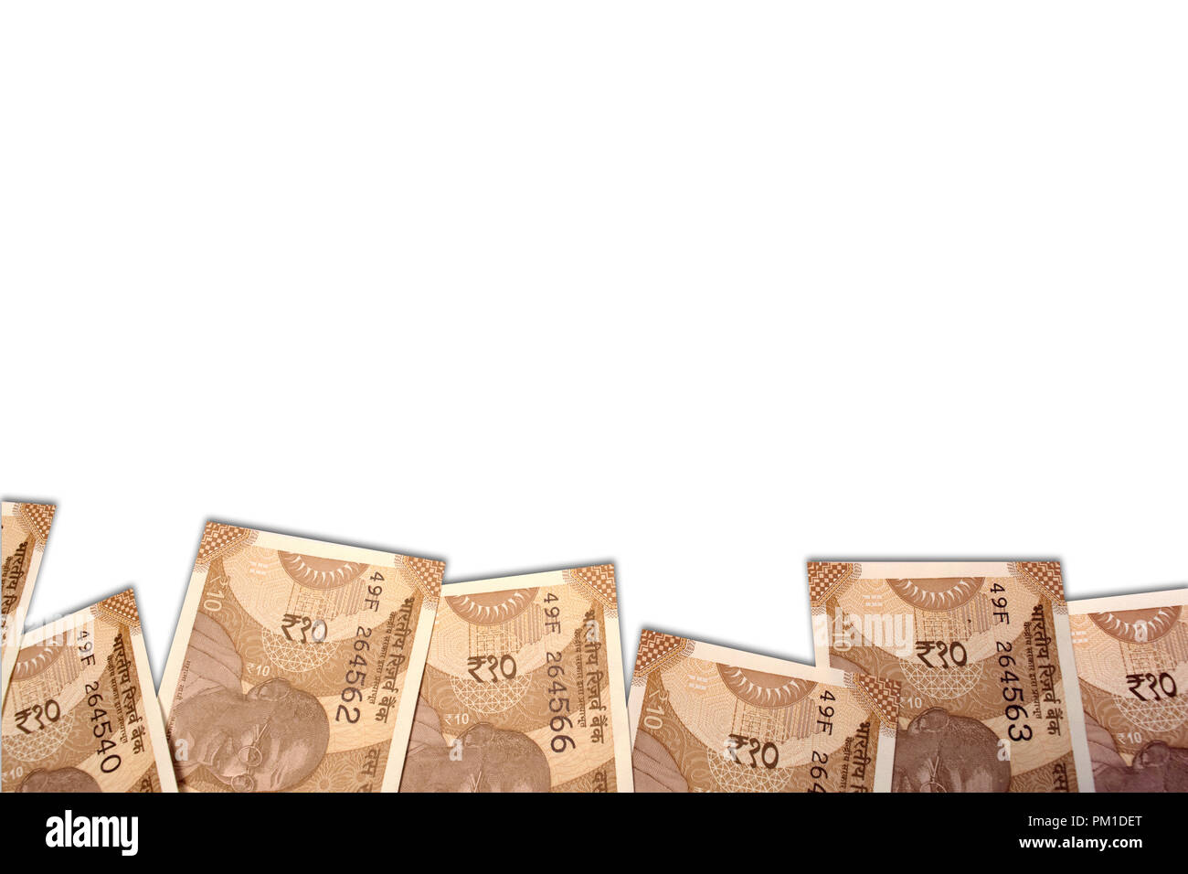 New Indian 10 rupee notes on white isolated background Stock Photo - Alamy