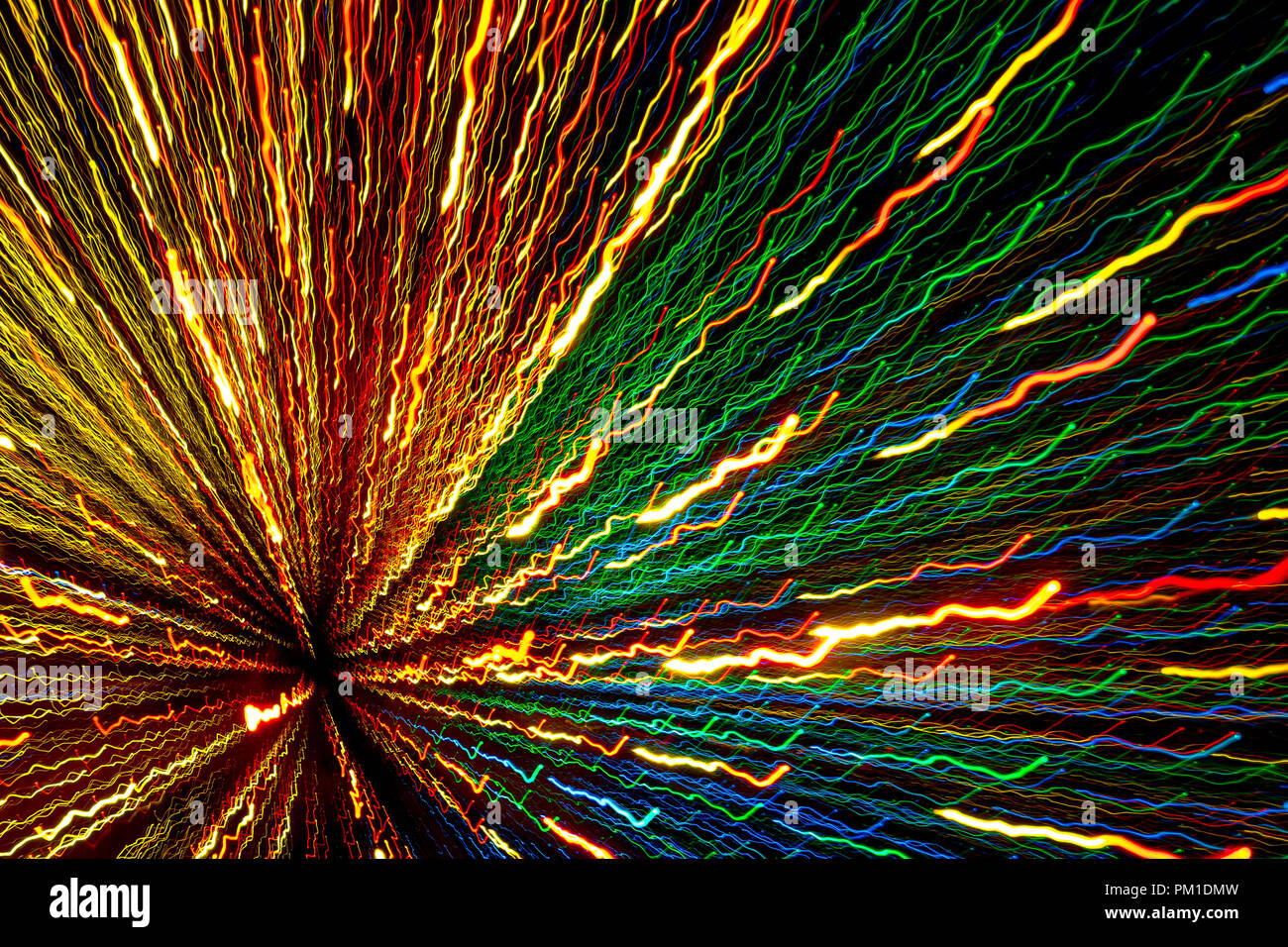 Bright colored light trails Stock Photo - Alamy