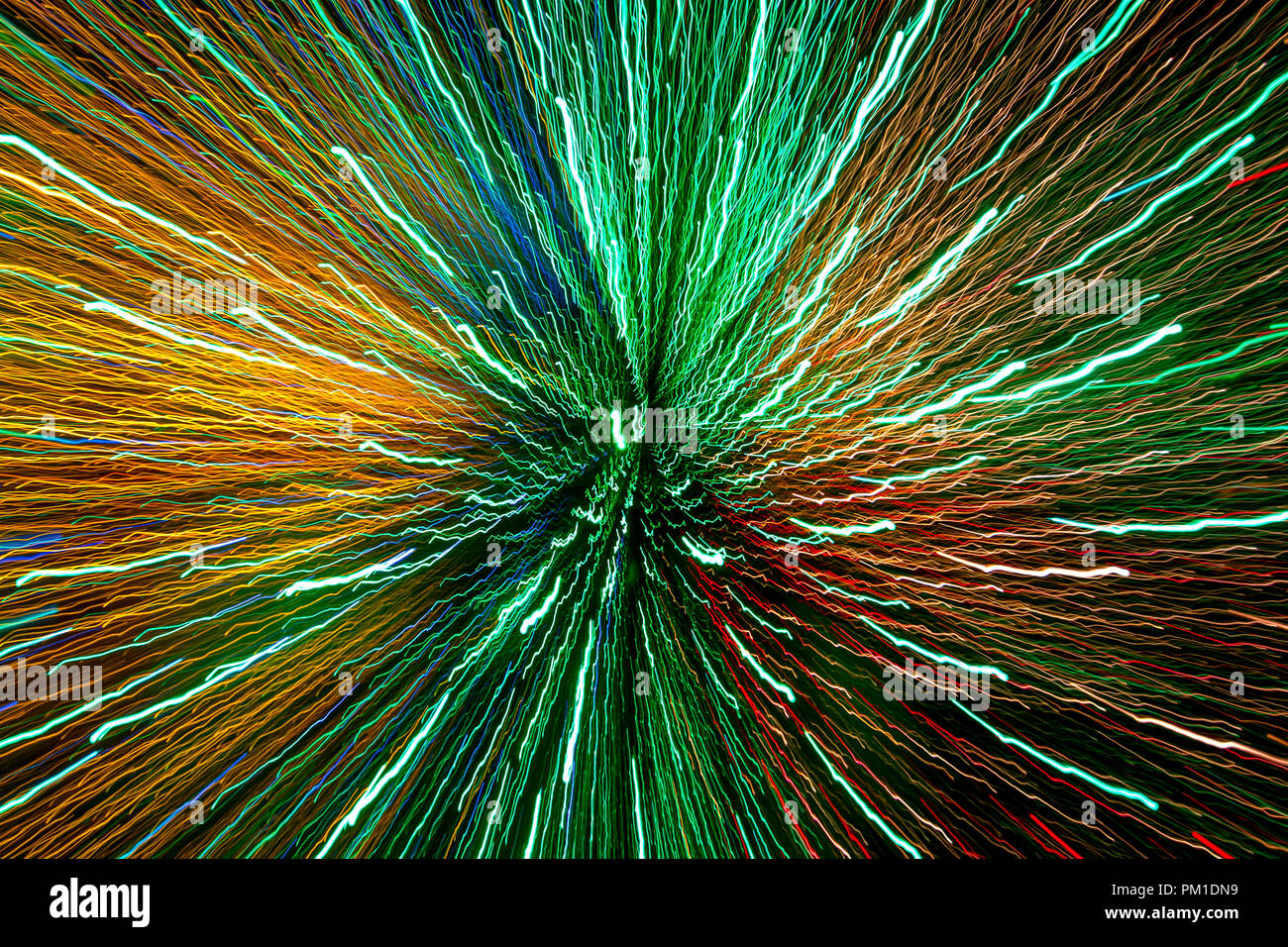 Brightly colored light streaks giving a really strong sense of movement ...