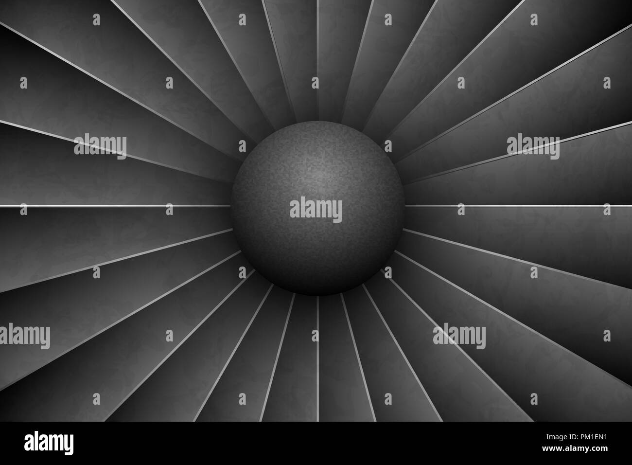 Jet Engine Turbine horizontal background. Detailed Airplane Motor Front ...