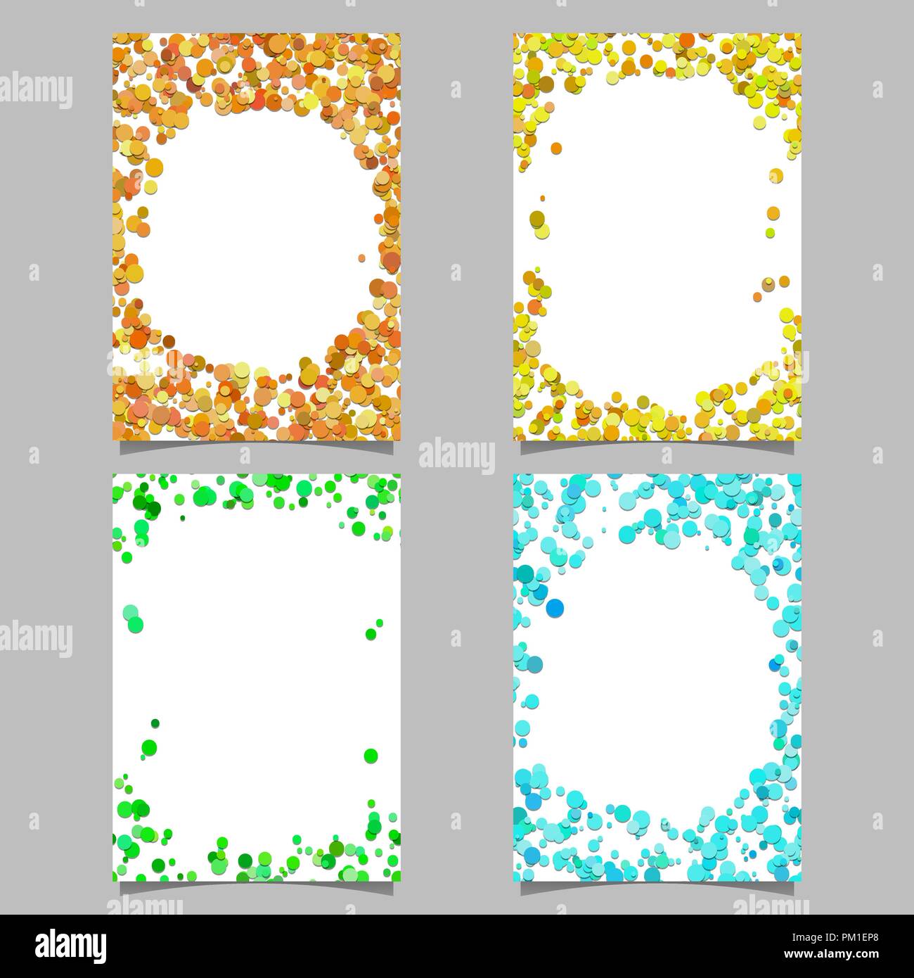 Random dot background round brochure border design set Stock Vector ...