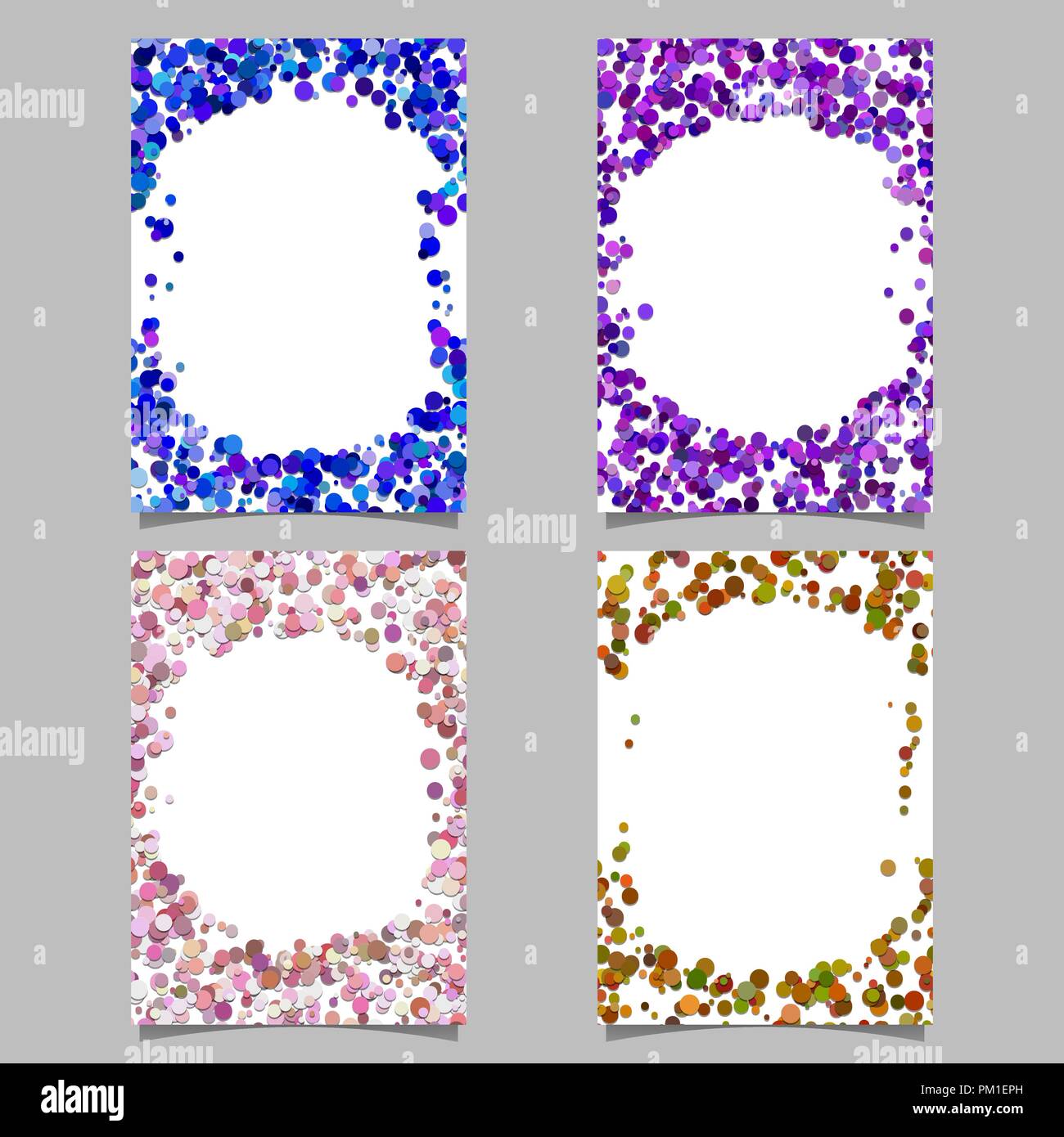 Random dot background round brochure border design set Stock Vector ...