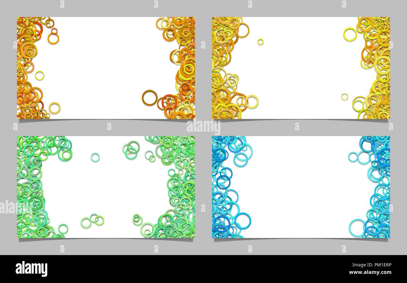 Abstract card background template set with colroed circles Stock Vector ...