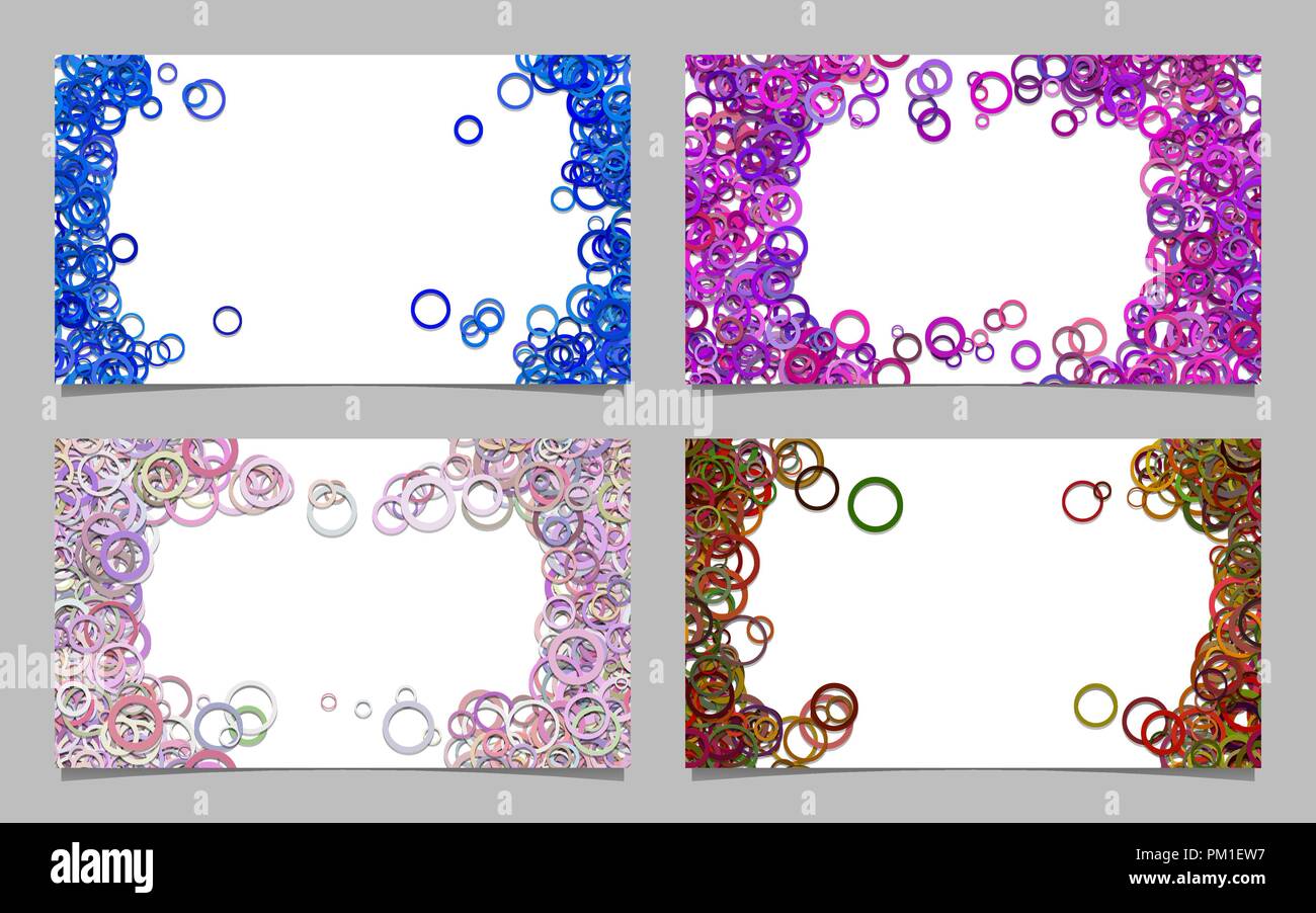 Abstract card background template set with colroed circles Stock Vector ...