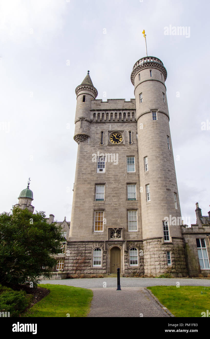 BALMORAL, SCOTLAND, APRIL 2 2016 - A view of the castle tower at ...