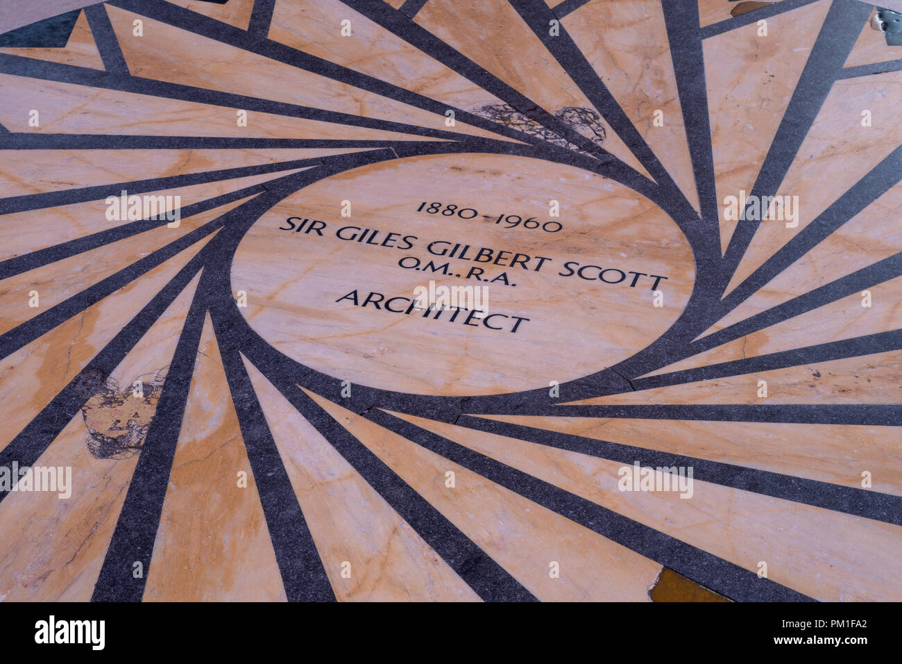 LIVERPOOL, UK, FEBRUARY 17, 2018: The contemporary memorial stone to ...