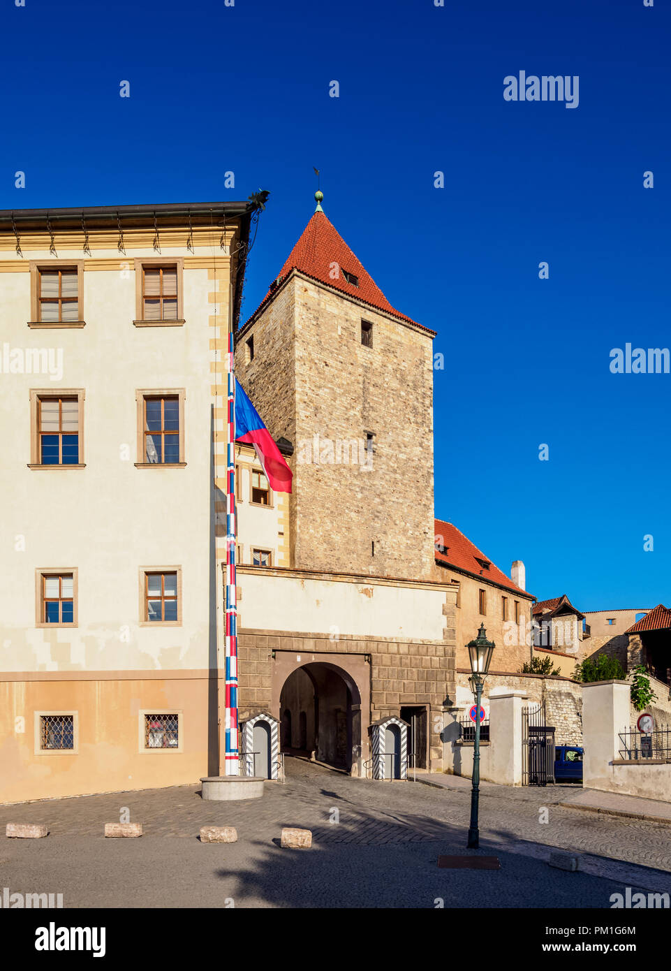 Black Tower Gate at Prague Castle, Prague, Bohemia Region, Czech ...