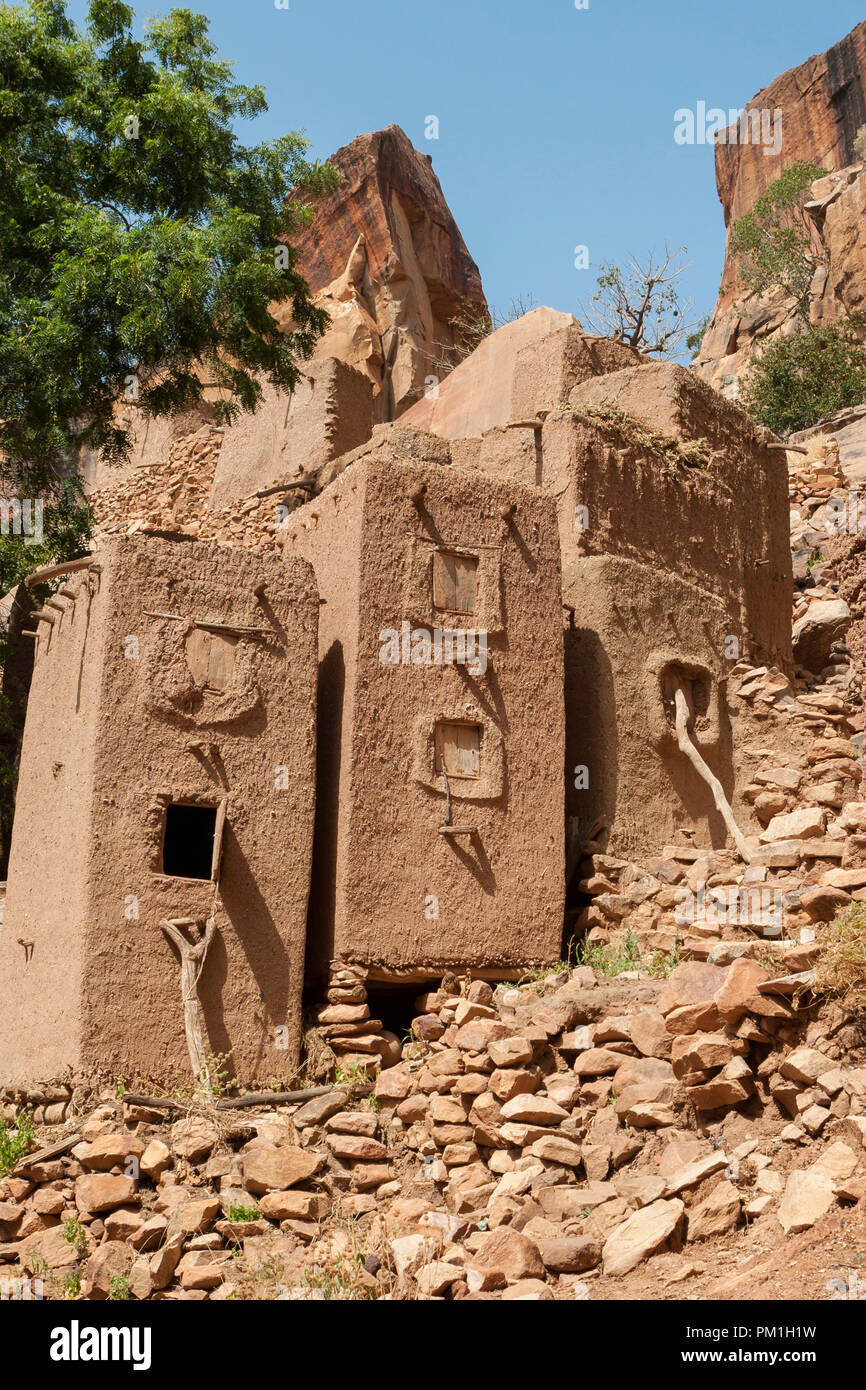 Traditional Dogon buildings in one of the Youga villages in dogon ...
