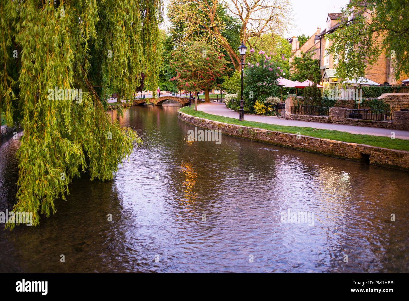 River Windrush through Burton-on-the-Water in the Cotswolds, England ...