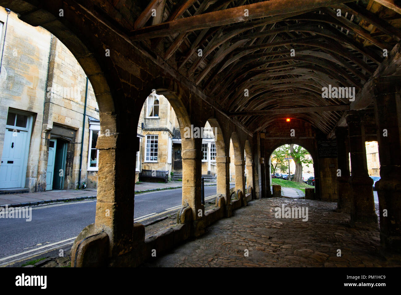 Chipping Campden Market Hall arched timber framed in the Cotswolds ...